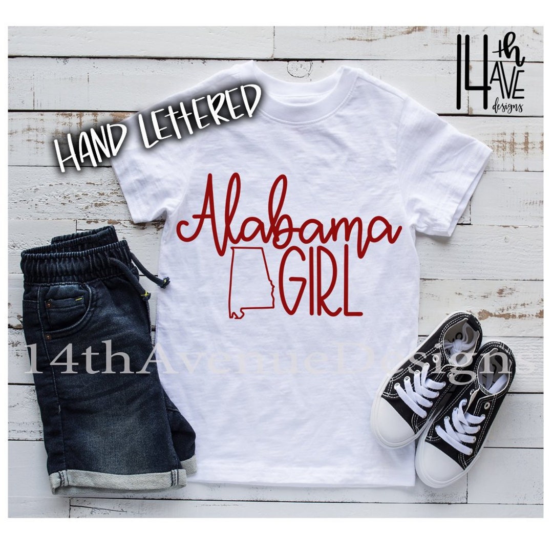 Alabama Girl SVG Cut File, Alabama Girl Hand Lettered, Dxf Png Svg ...
