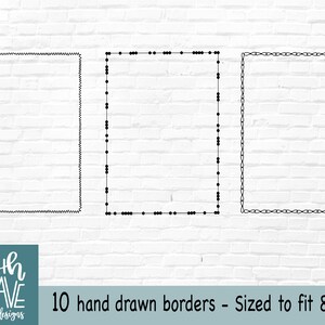 Hand Drawn Doodle Frame PNG Bundle, Digital Paper Crafts, Hand Drawn ...