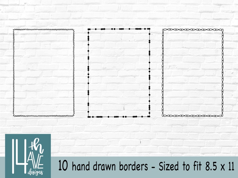 Hand Drawn Doodle Frame PNG Bundle, Digital Paper Crafts, Hand Drawn ...