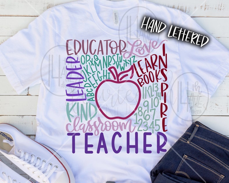 Teacher Typography / Word Art / Teacher Gift SVG / Teacher - Etsy