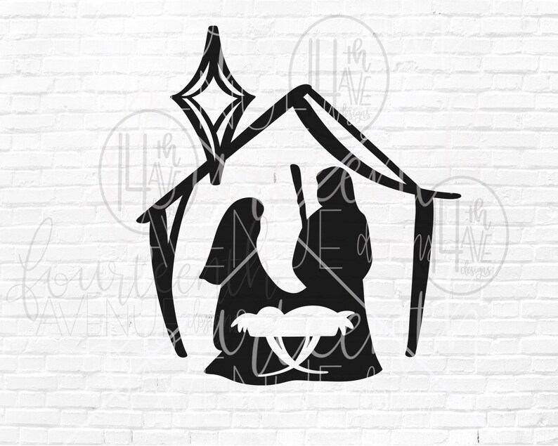 Nativity SVG Manger SVG Hand Lettered and Hand Drawn | Etsy