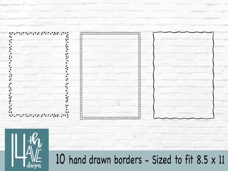 Hand Drawn Doodle Frame PNG Bundle, Digital Paper Crafts, Hand Drawn ...