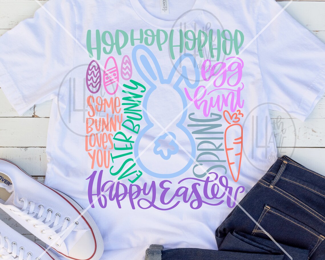 Easter SVG / Word Art / Happy Easter SVG / Easter Bunny / | Etsy
