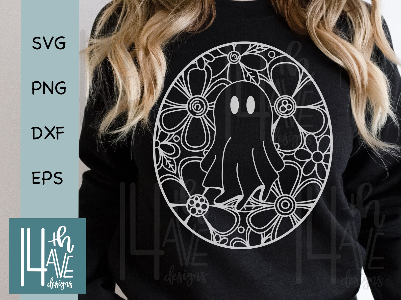 Daisy Ghost SVG Design Ghost With Daisy PNG Retro Halloween - Etsy