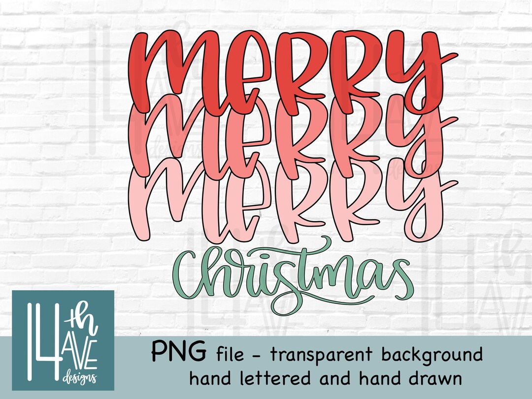 Merry Merry Merry Christmas PNG, Merry Word Stack, Merry Christmas PNG ...