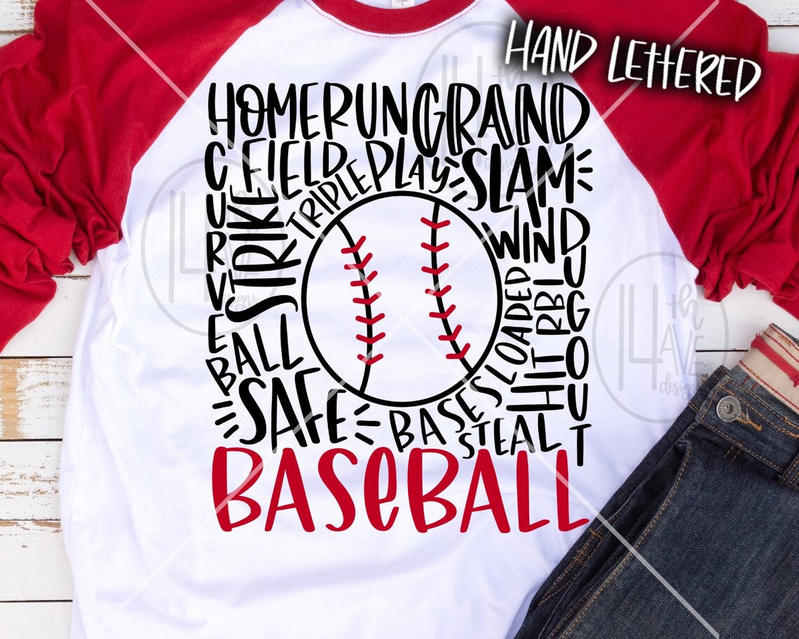 Baseball Typography / Word Art / Baseball SVG / Baseball PNG / - Etsy