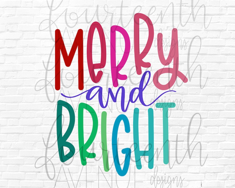 Merry and Bright SVG Christmas SVG Png Dxf Clip Art Merry - Etsy