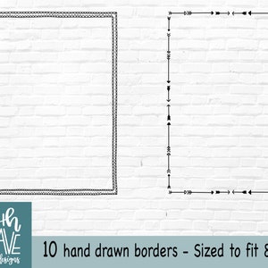 Hand Drawn Doodle Frame PNG Bundle, Digital Paper Crafts, Hand Drawn ...