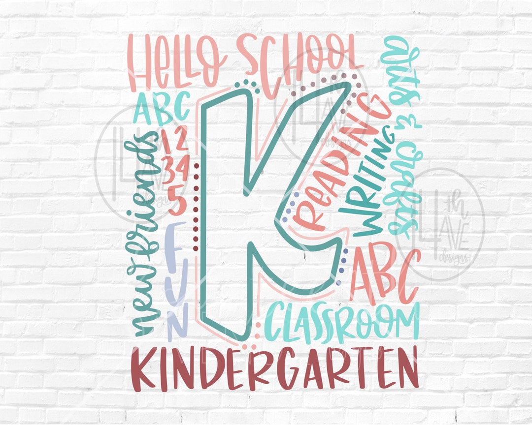 Kindergarten SVG / Kindergarten Typography /first Day of School / Word ...