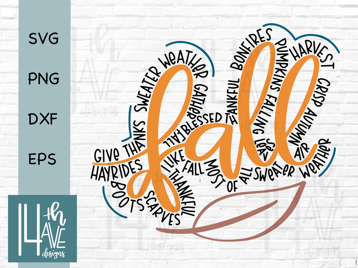 Fall SVG Fall Words SVG Dxf Png Clip Art Hand Lettered - Etsy