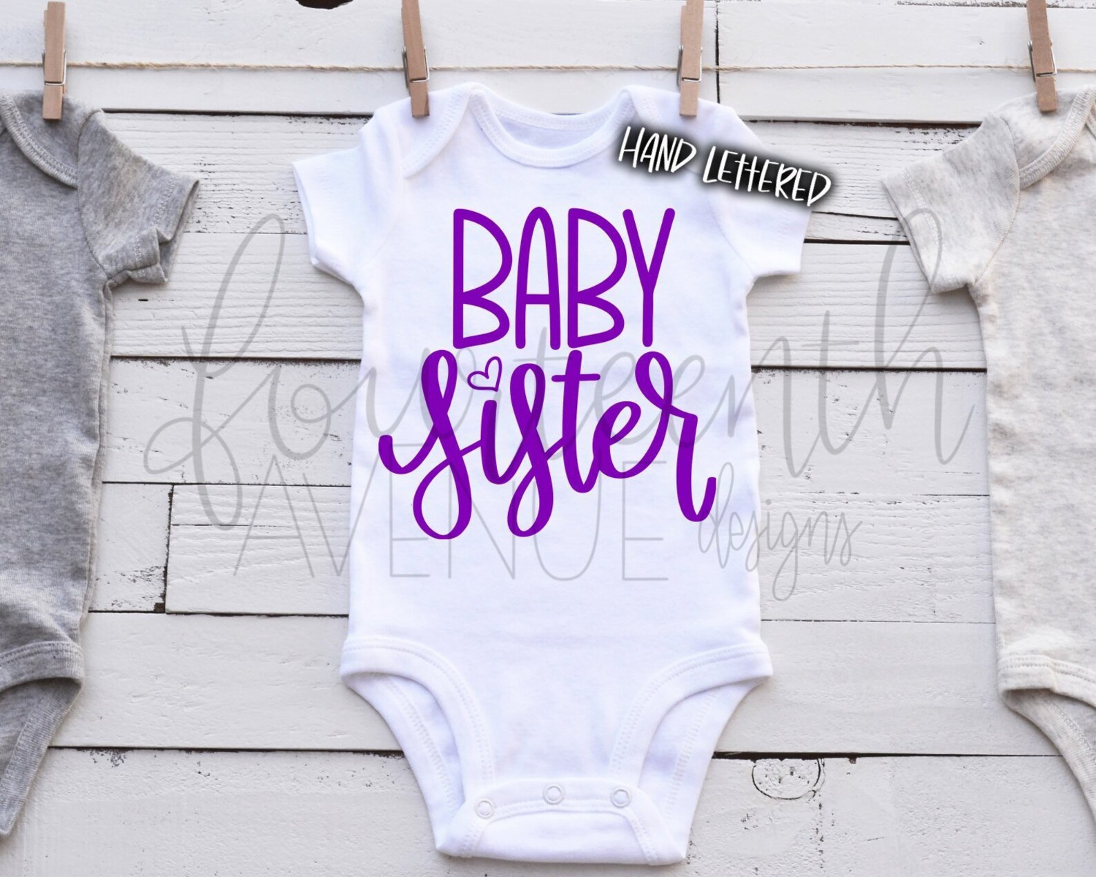 Baby Sister SVG Hand Lettered Little Sister cut file Files | Etsy