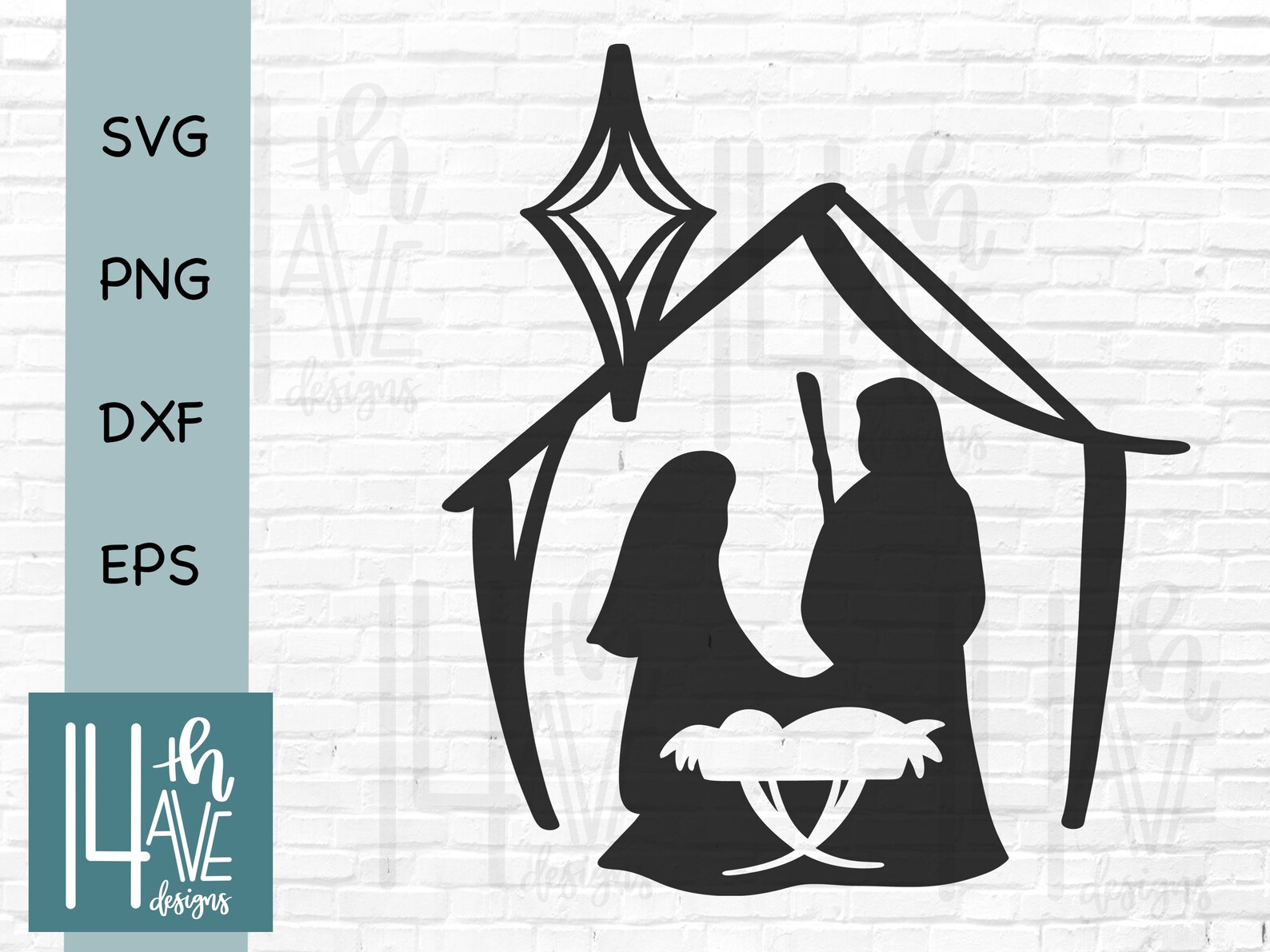 Nativity SVG Manger SVG Hand Lettered and Hand Drawn - Etsy