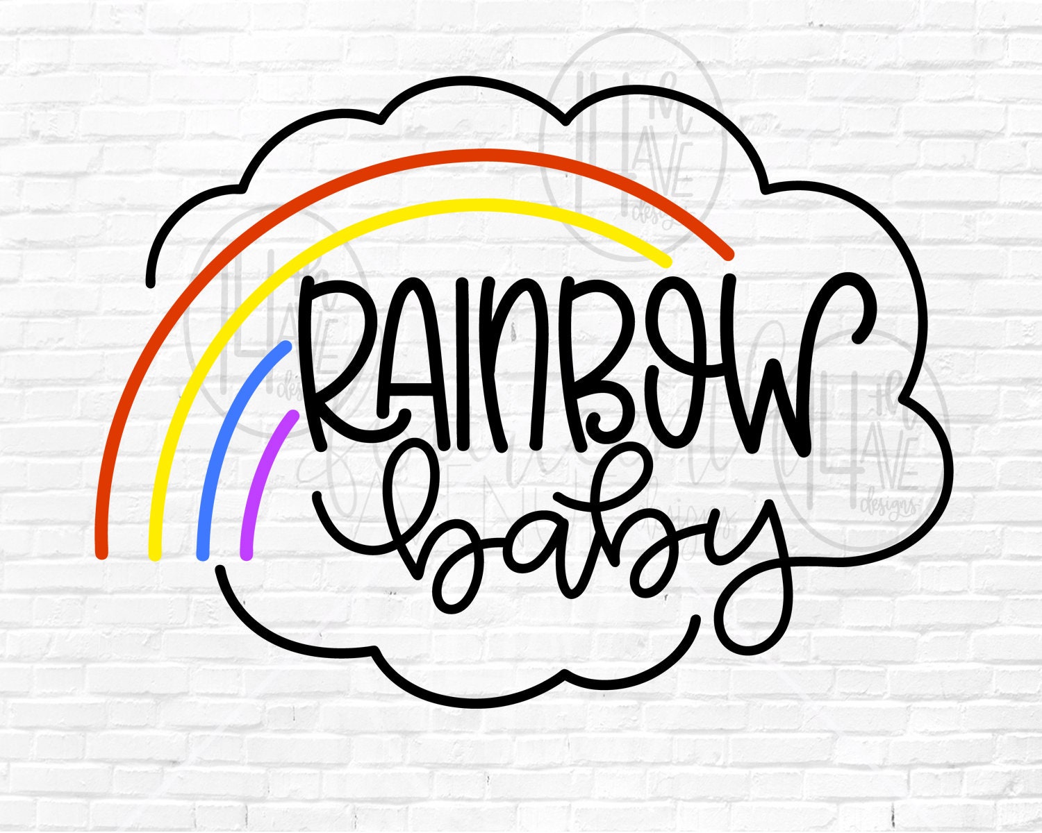 Rainbow Baby SVG Dxf Png Newborn SVG Hand Lettered | Etsy