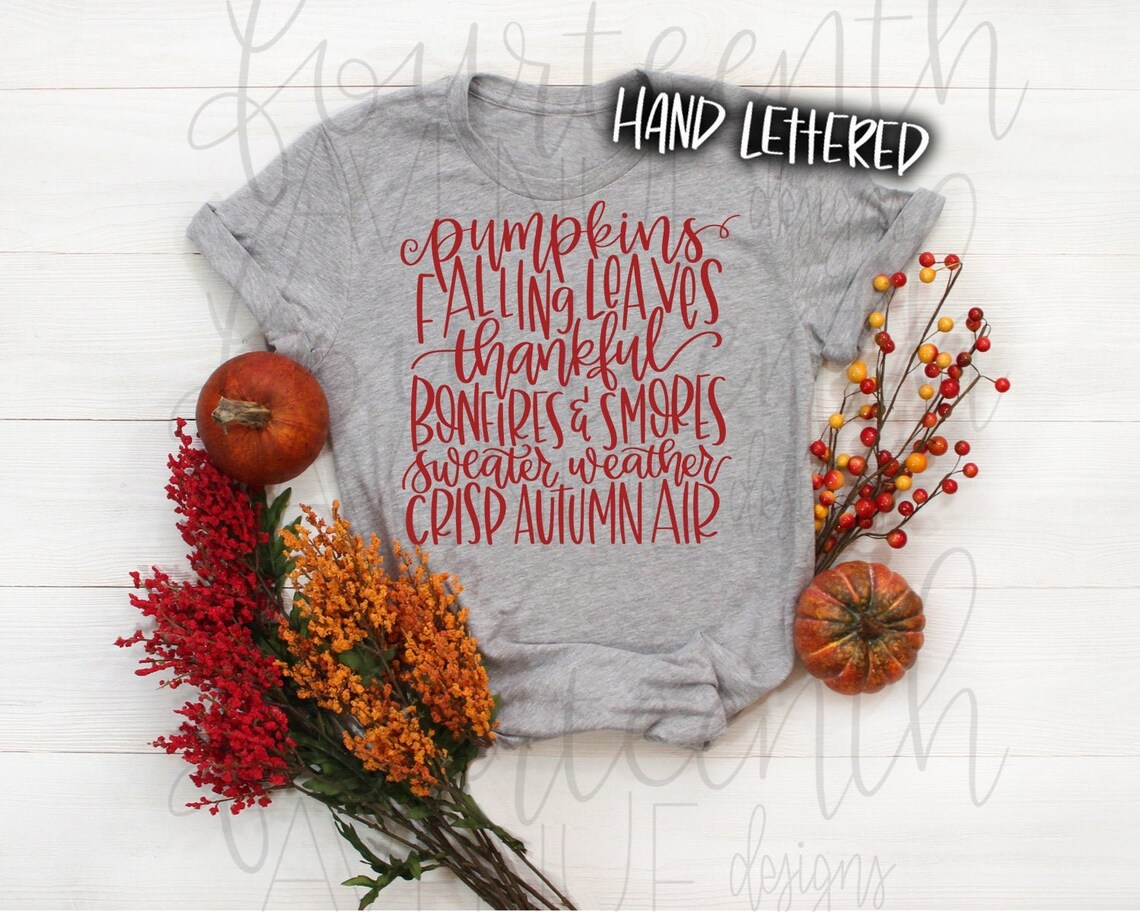 Fall SVG / Fall Typography / Pumpkins Falling Leaves | Etsy