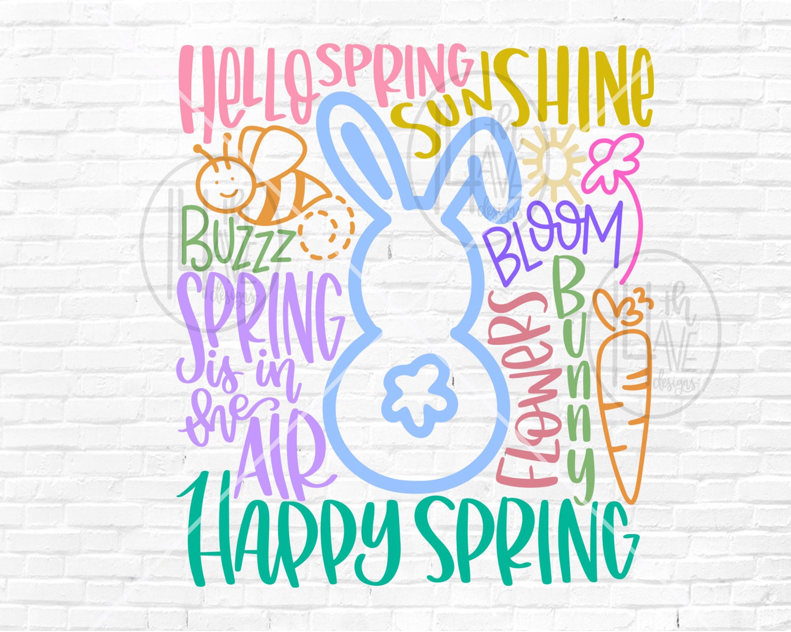 Spring SVG / Word Art / Hello Spring SVG / Spring Typography / | Etsy