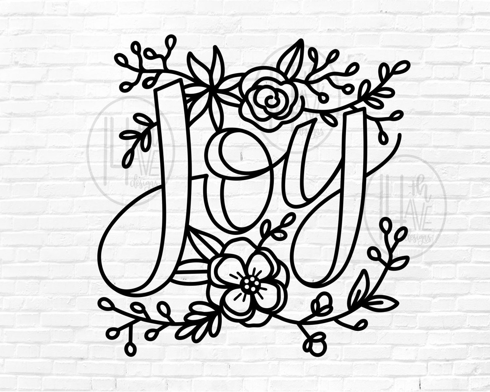 Joy SVG Floral Joy SVG Joy PNG Floral Inspirational Svg | Etsy
