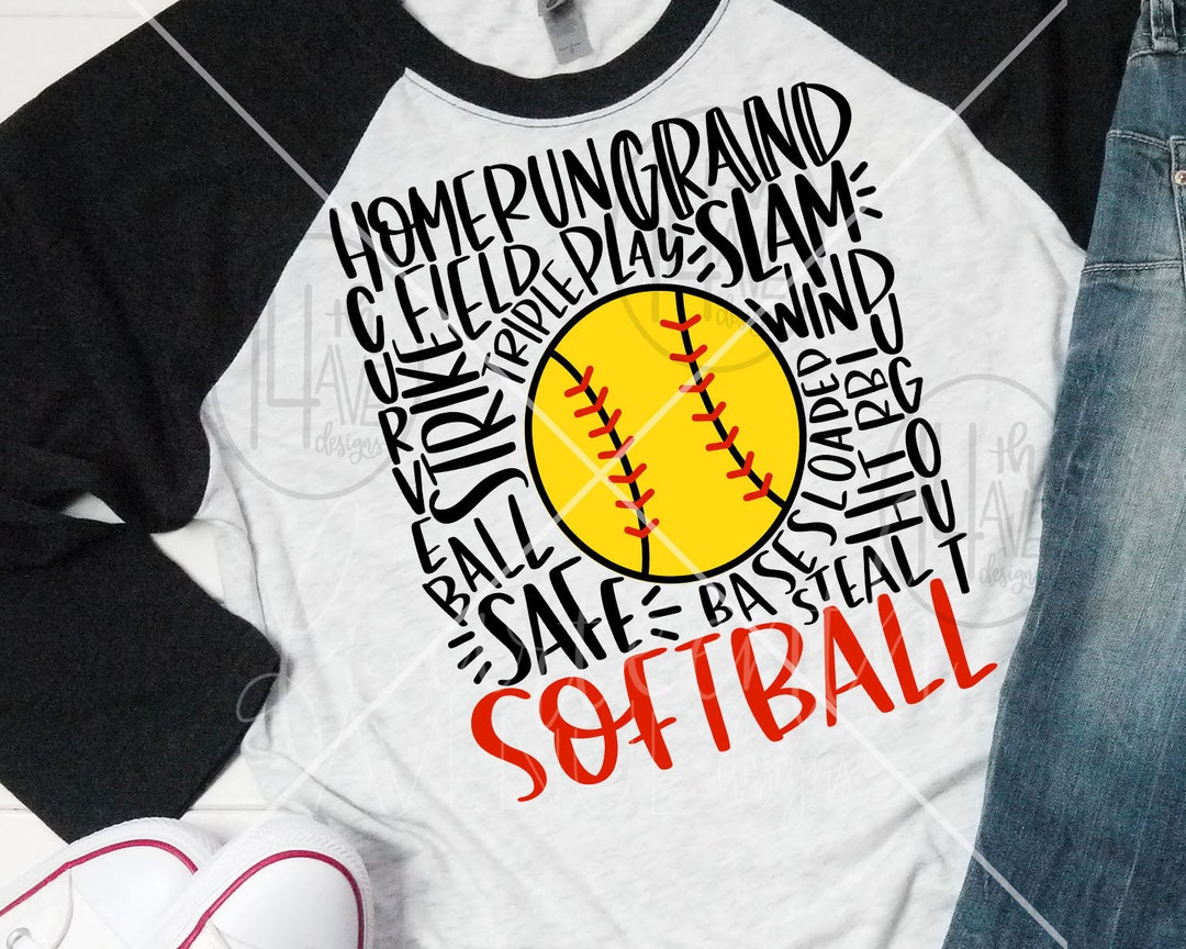 Softball Typography / Word Art / Softball SVG / Softball PNG / Softball ...
