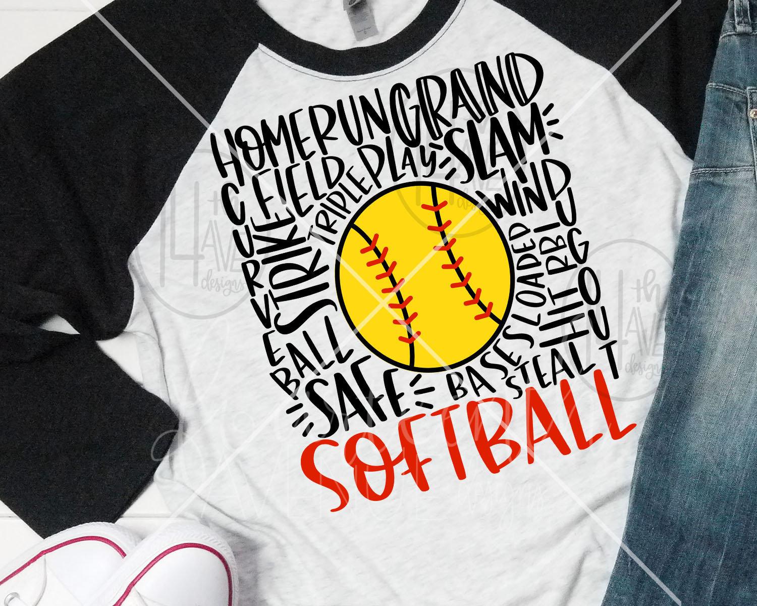 Softball Typography / Word Art / Softball SVG / Softball PNG / | Etsy