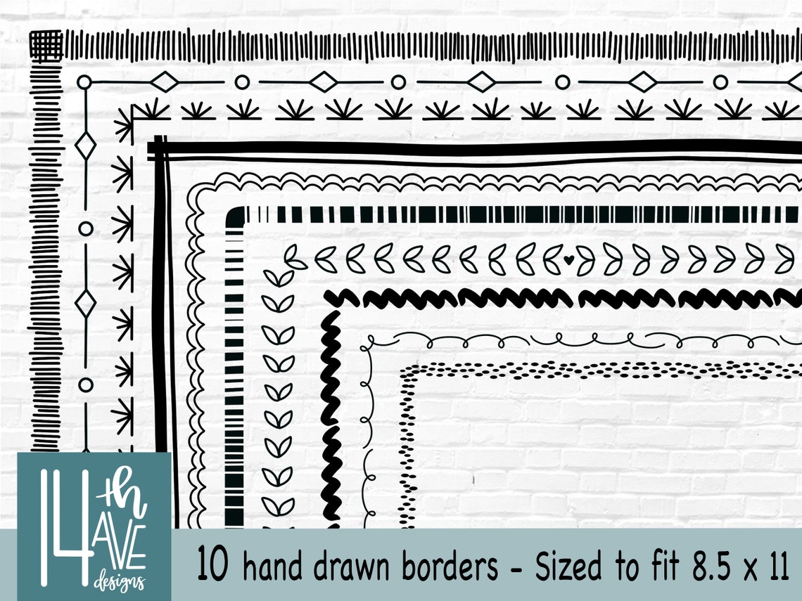 Doodle Frame Clip Art Set Hand Drawn Frame PNG Bundle - Etsy