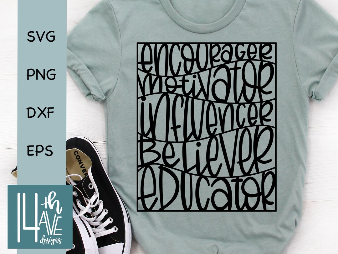 Educator SVG, Hand Lettered, Teacher Quote, Teacher Gift SVG, Retro ...