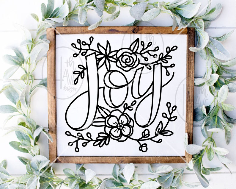 Joy SVG Floral Joy SVG Joy PNG Floral Inspirational Svg | Etsy