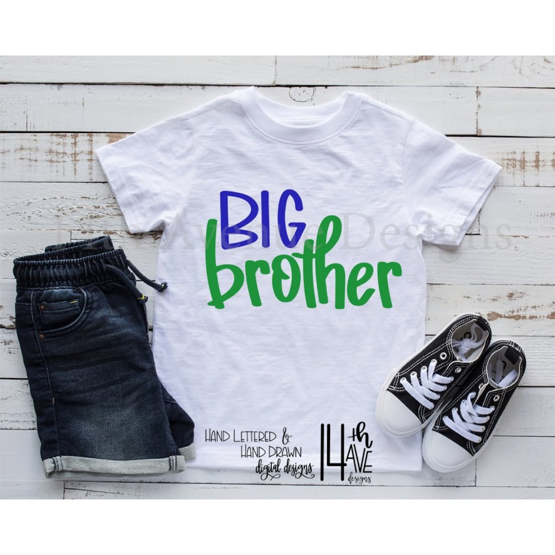 Big Brother SVG Big Bro SVG Cut File Hand Lettered Files | Etsy