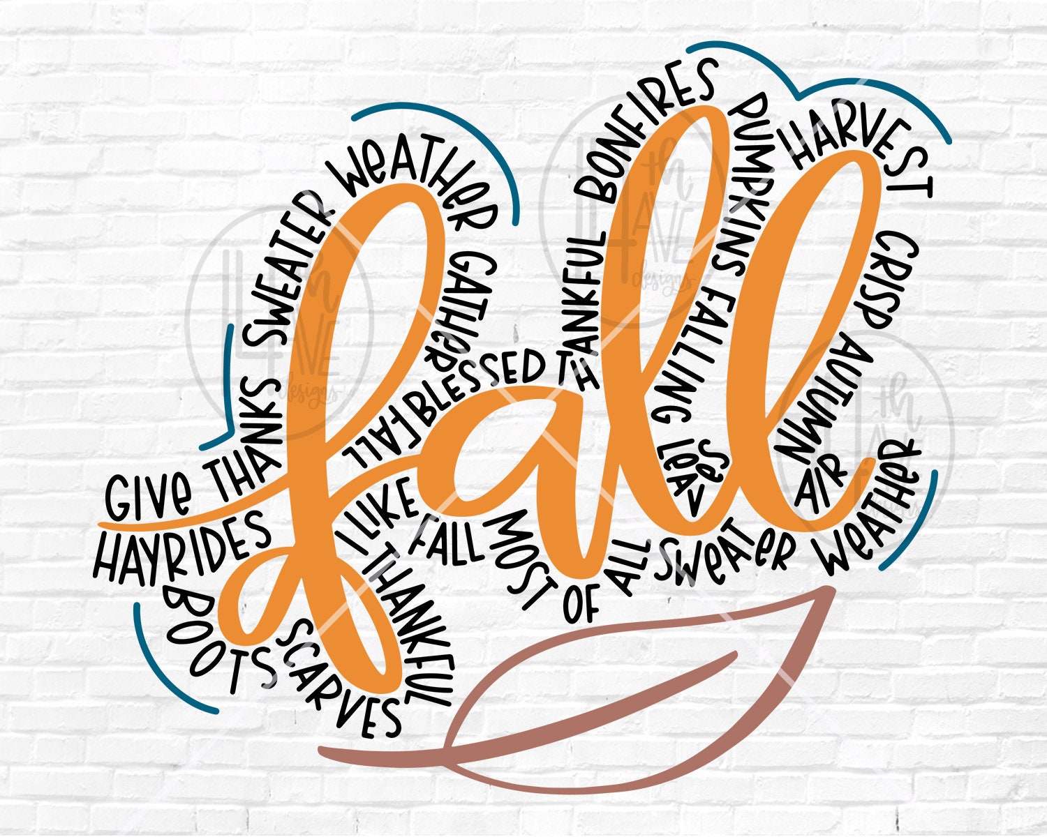 Fall SVG Fall Words SVG dxf png Clip Art Hand Lettered | Etsy