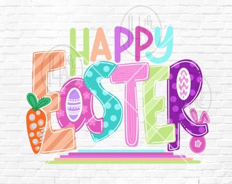 Easter SVG / Word Art / Happy Easter SVG / Easter Bunny / | Etsy