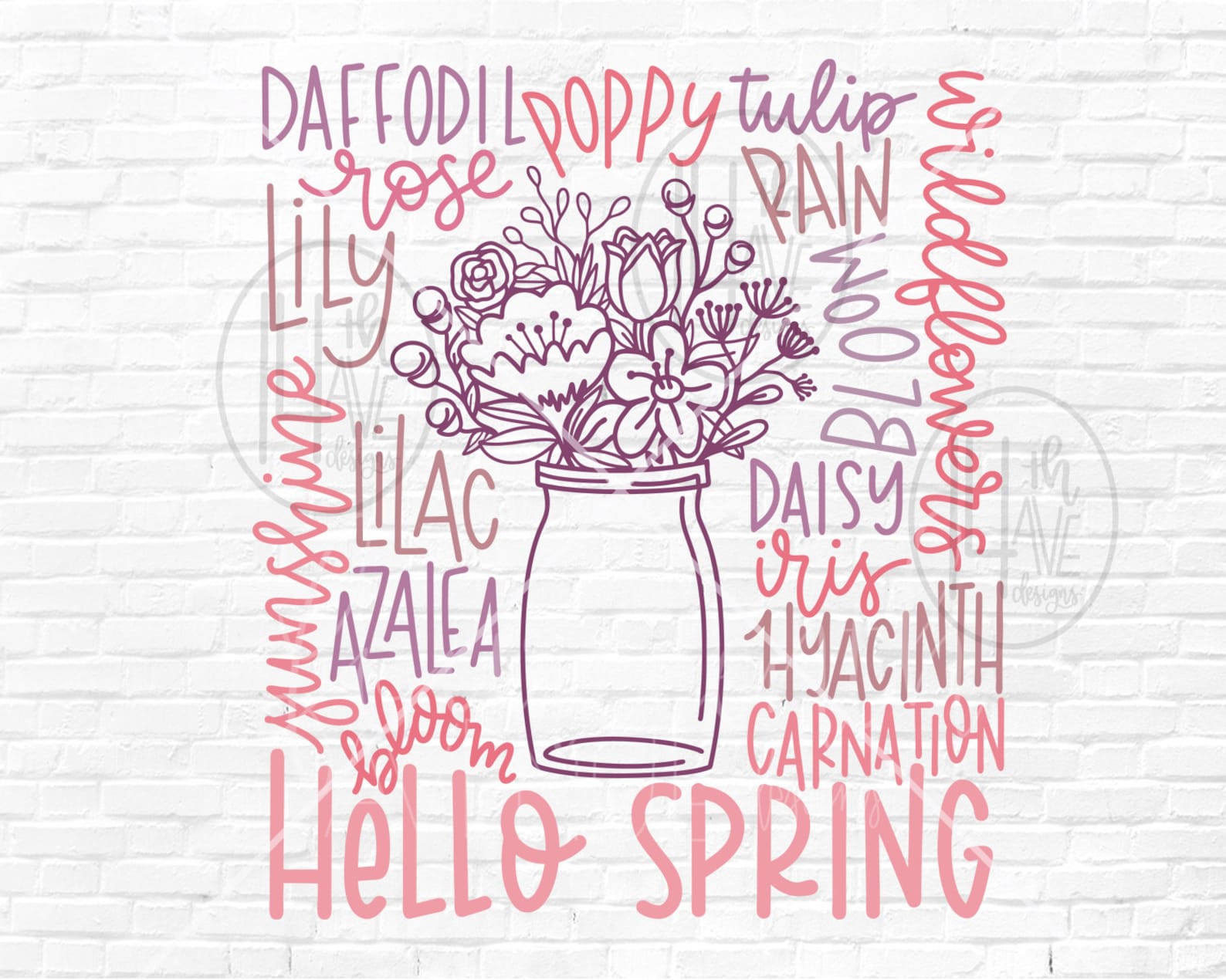 Spring SVG / Spring Flowers Typography / Spring PNG for - Etsy