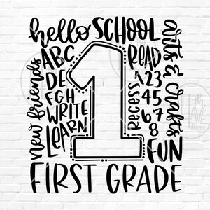 First Grade SVG / First Grade Typography / 1st Grade / First Day of ...