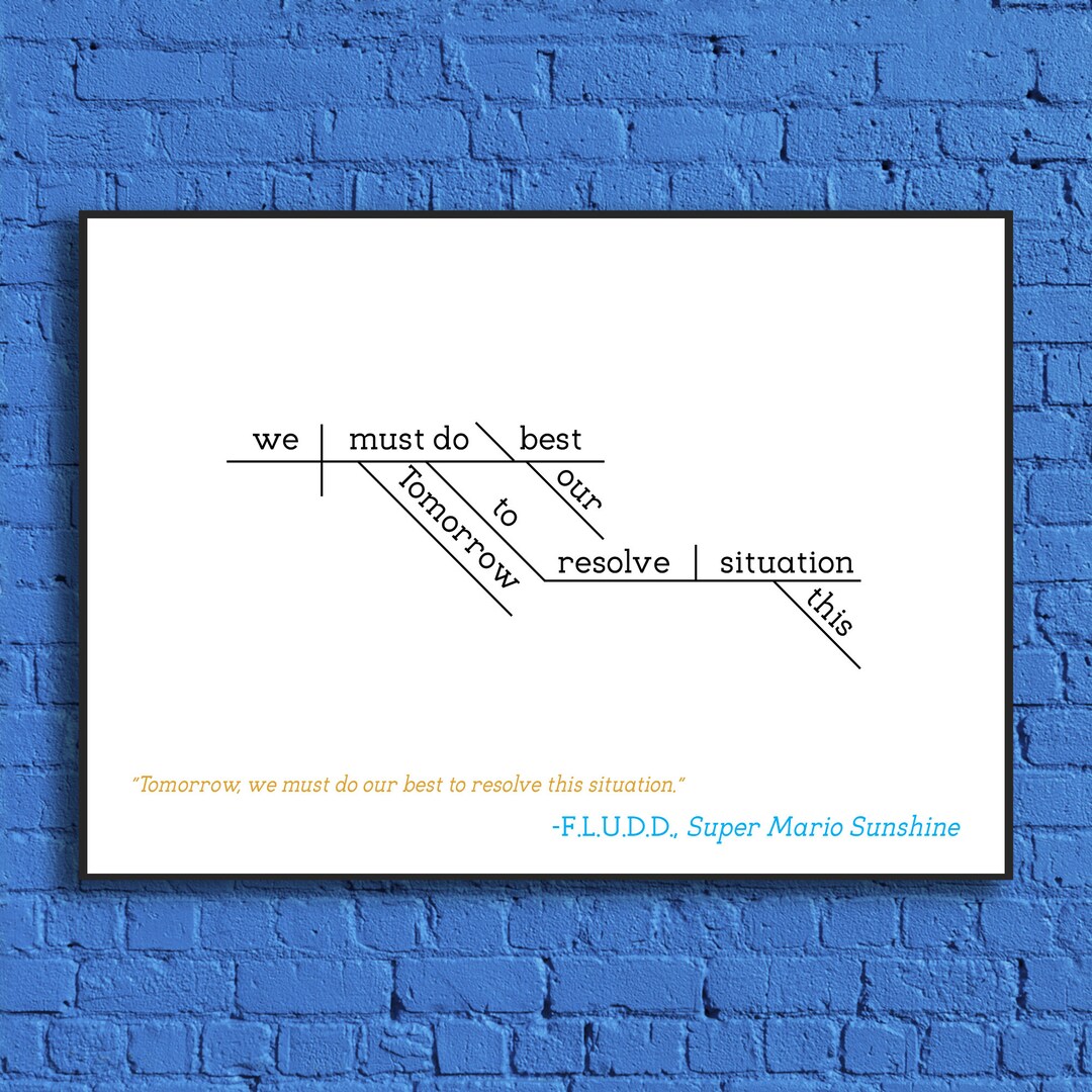 Super Mario Sunshine Sentence Diagram Print - Etsy