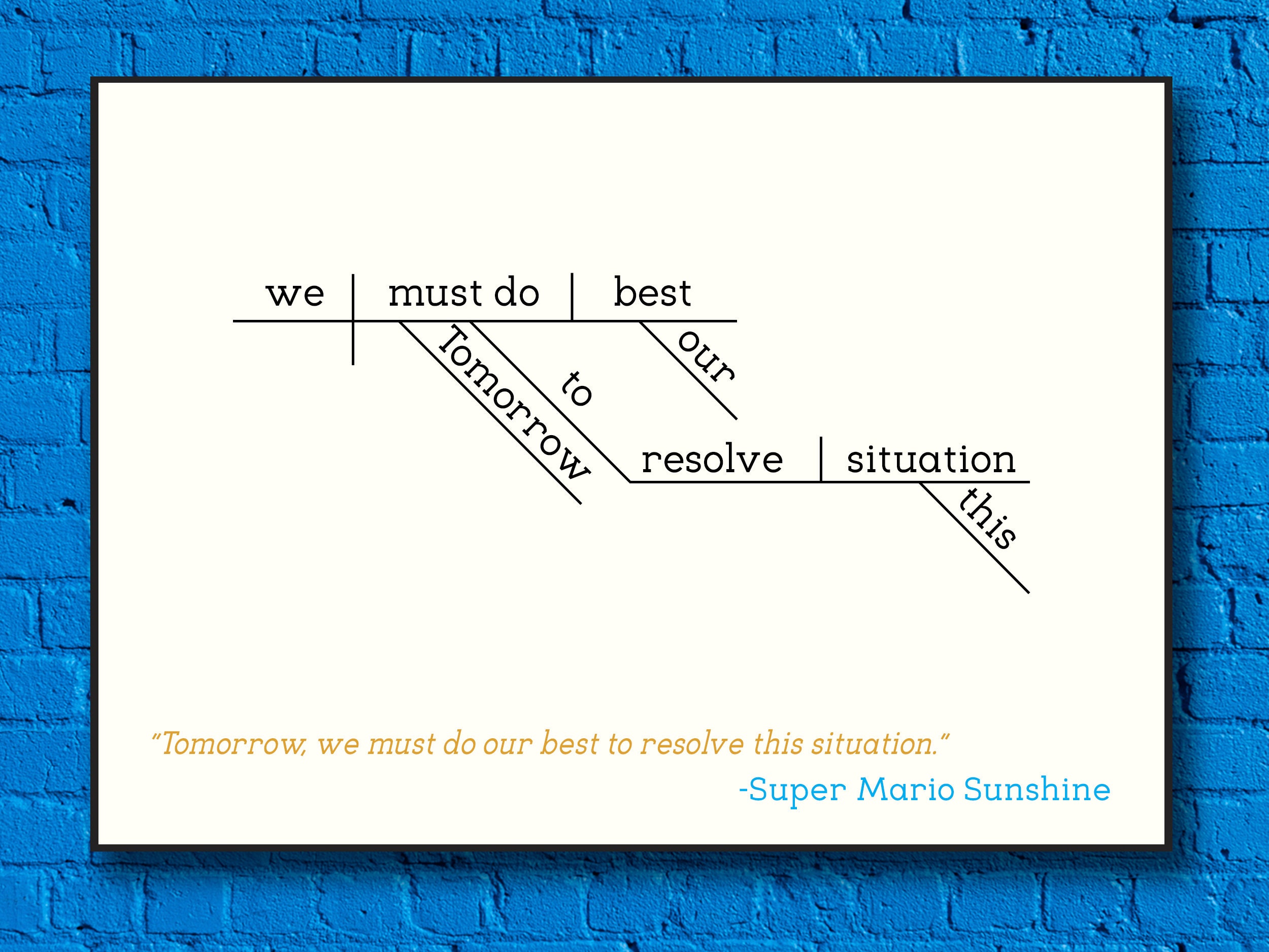 Super Mario Sunshine Sentence Diagram Print - Etsy