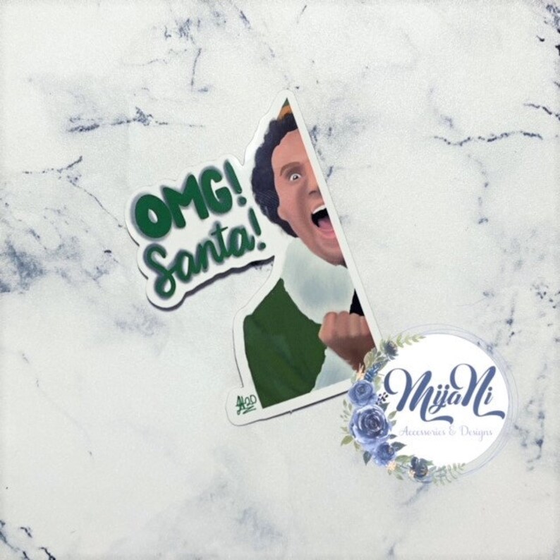 Elf Buddy the Elf Christmas Movie Elf Movie OMG Santa Sticker Christmas ...