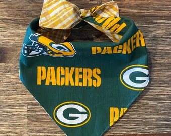 Green Bay Packers Dog Bandana Adjustable Collar Dog Bandana Football ...