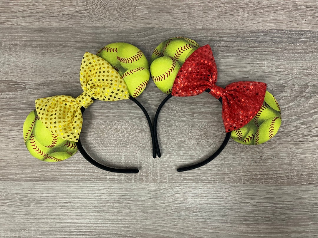 Softball Inspired Mickey Ears - Etsy