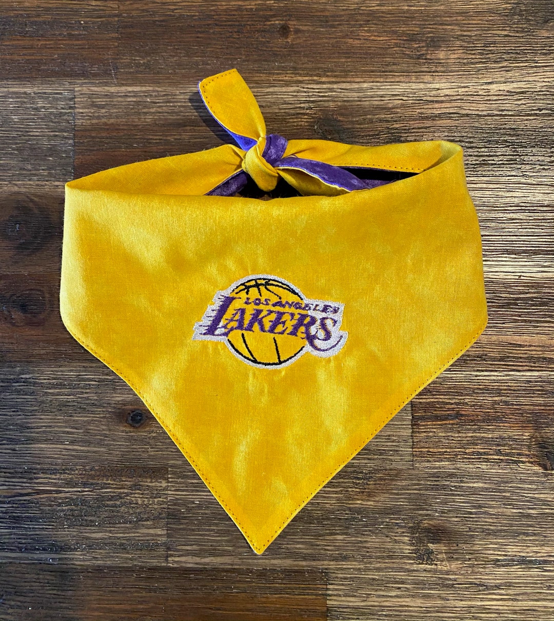 Los Angeles Lakers Reversible Embroidered Dog Bandana - Etsy