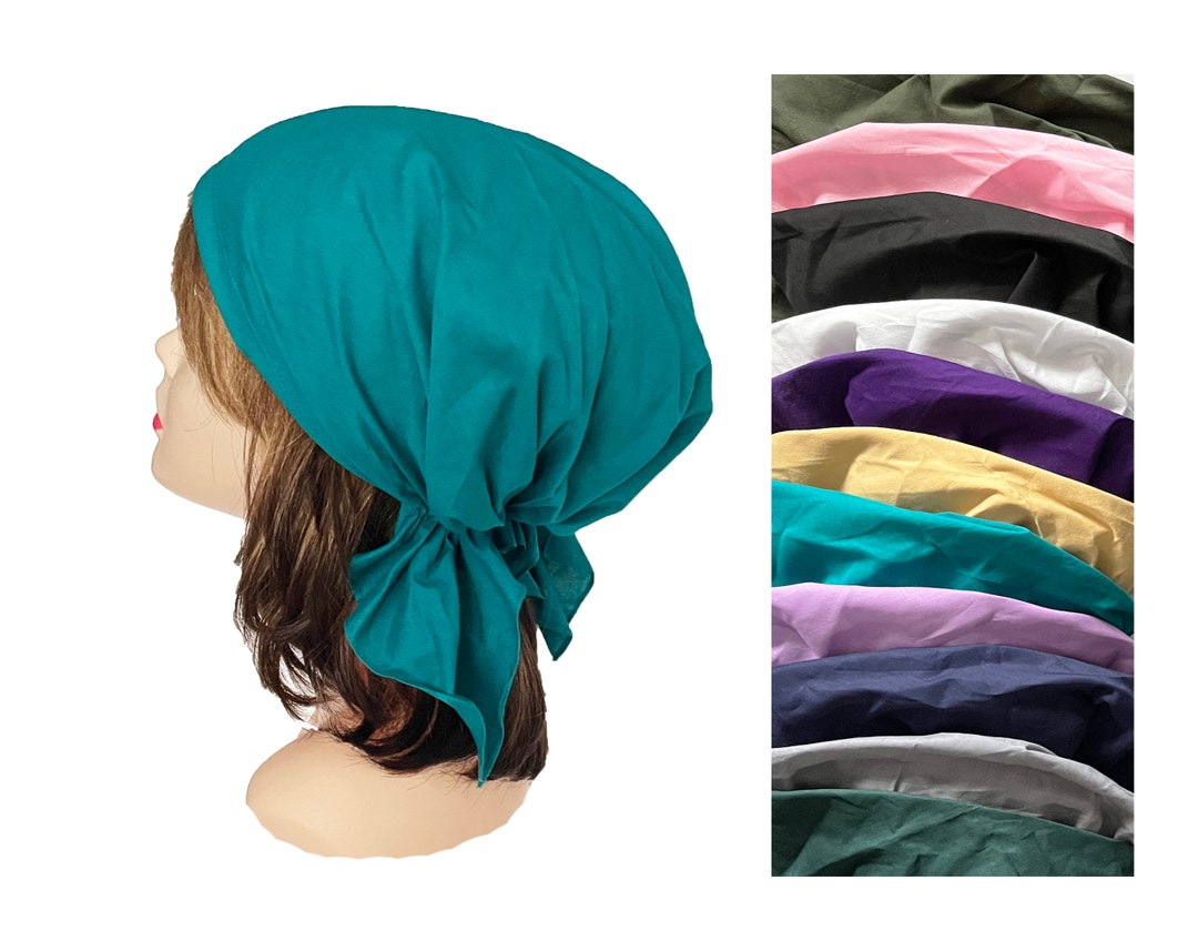 Solid Cotton Head Scarf Bandana Pre-tied Headcover - Etsy