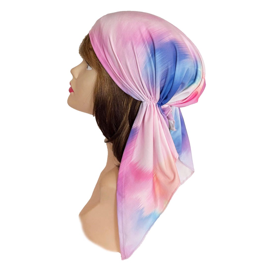 Ultra Soft Pastel Pre-tied Head Scarf Chemo Head Cover Scarf Tichel ...