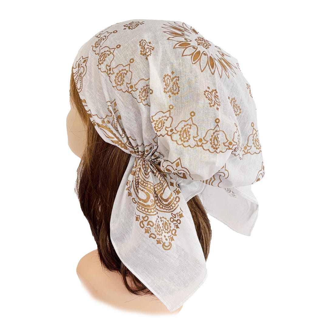 100% Cotton Bandana Pre-tied Hair Scarf Chemo Scarf Hair Wrap Head Wrap ...