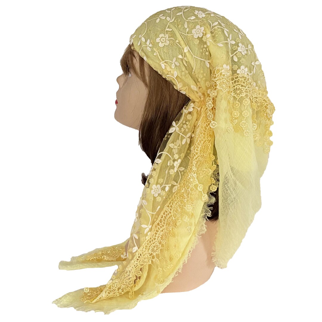 Lace Gauze Head Scarf: Soft Lined Pre-tied Bandana Hair Cover - Etsy
