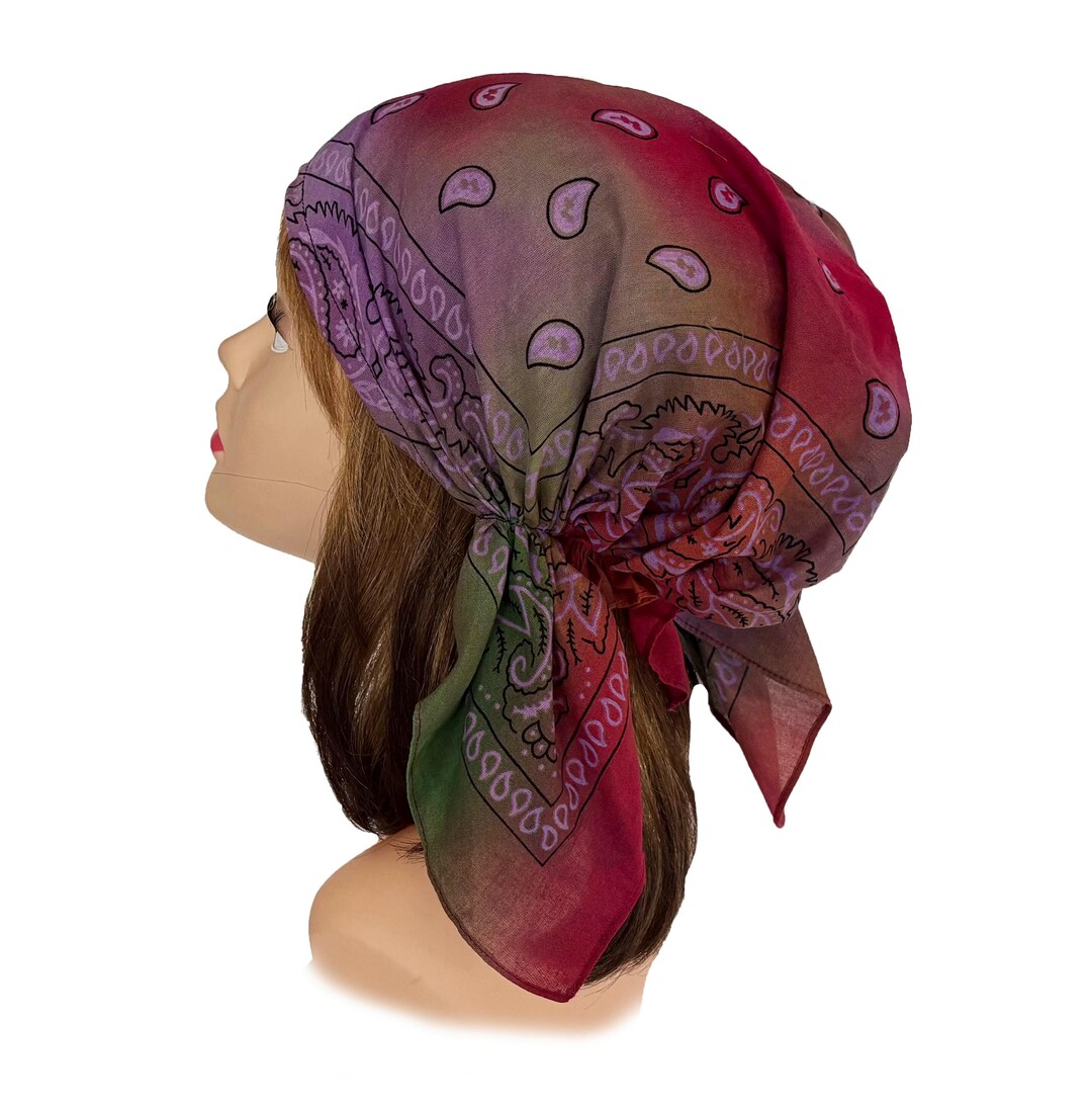 Cotton Tie Dye Bandana Pre-tied Summer Hair Scarf Chemo Scarf Head Wrap ...
