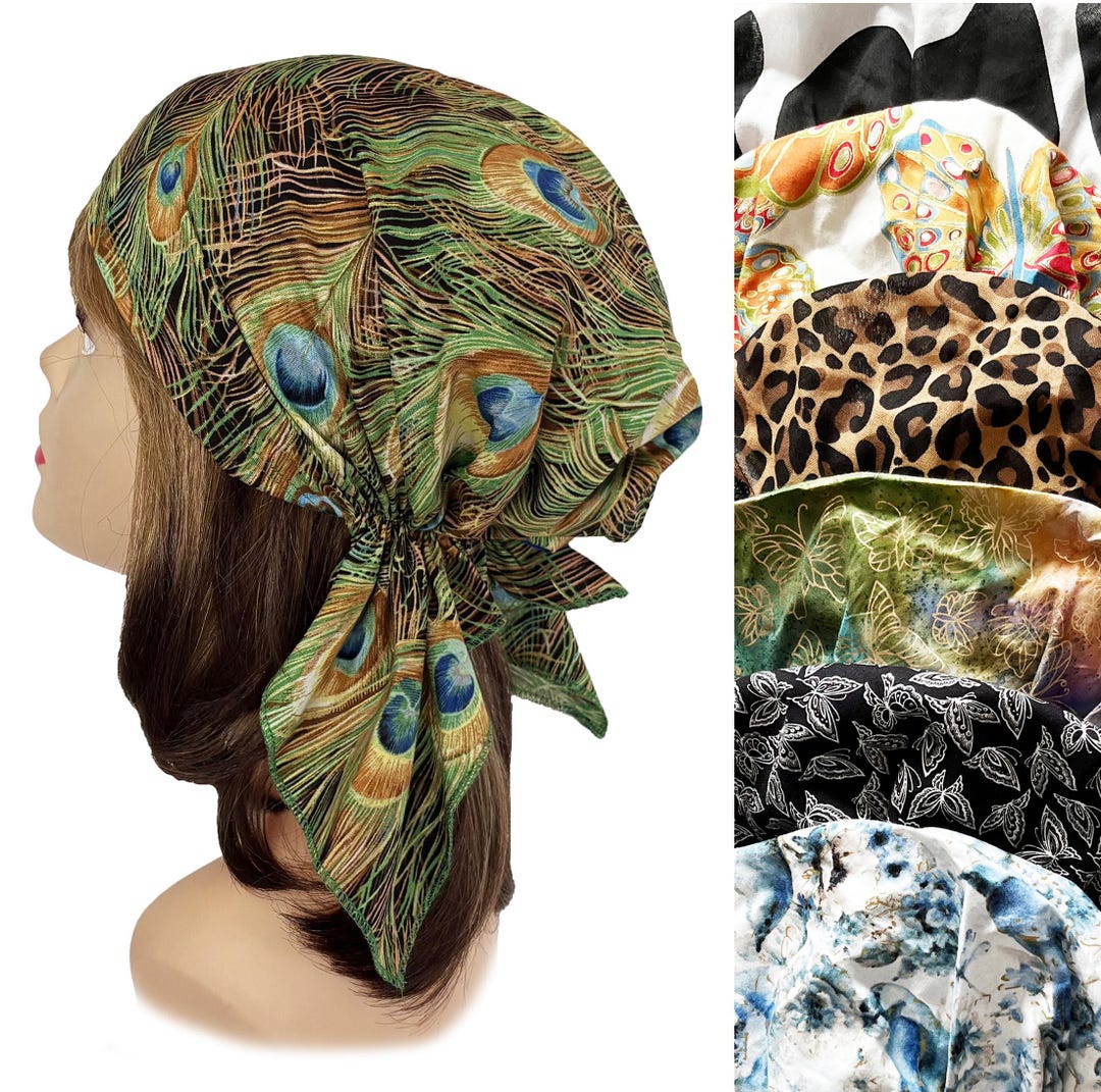100% Cotton Bandana Pre-tied Headcover Chemo Cap Doctors Nurses Head ...