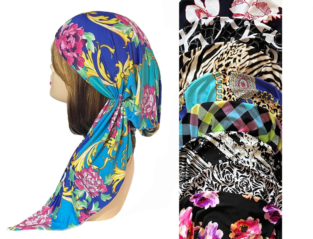 Long Headscarf Pretied Bandana Head-cover Headwear Slip-on Hair Loss ...