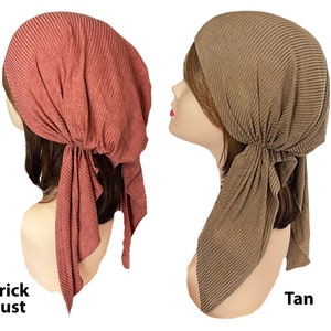 Ribbed Pre-tied Hair Wrap Head Scarf Head Cover Rayon Jersey Kopftuch ...