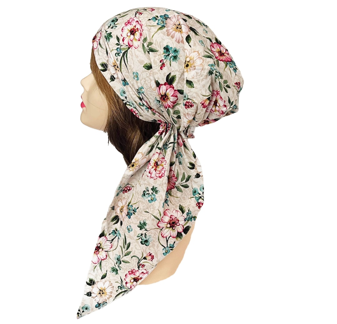 100% Cotton Head Scarf Head Wrap Pre-tied Head Cover Doctors Nurses ...