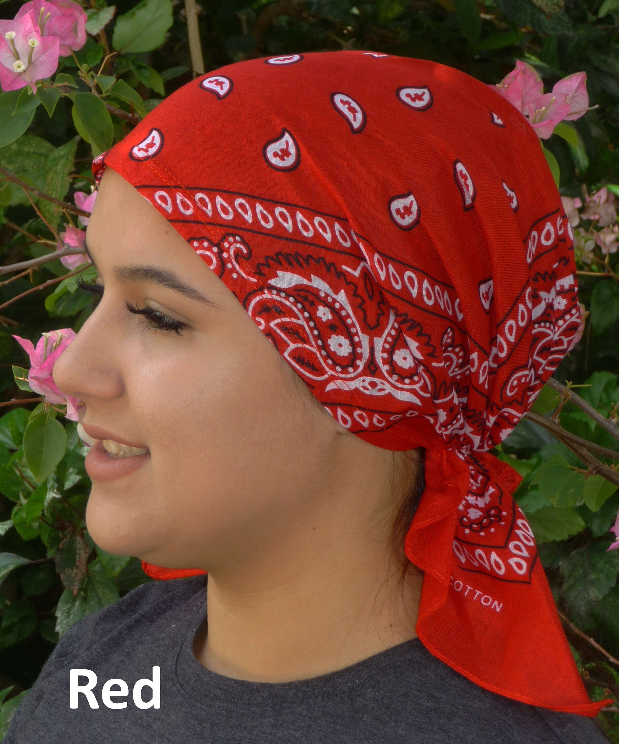Paisley Cotton Pre tied Bandana tichel head cover hearwrap | Etsy