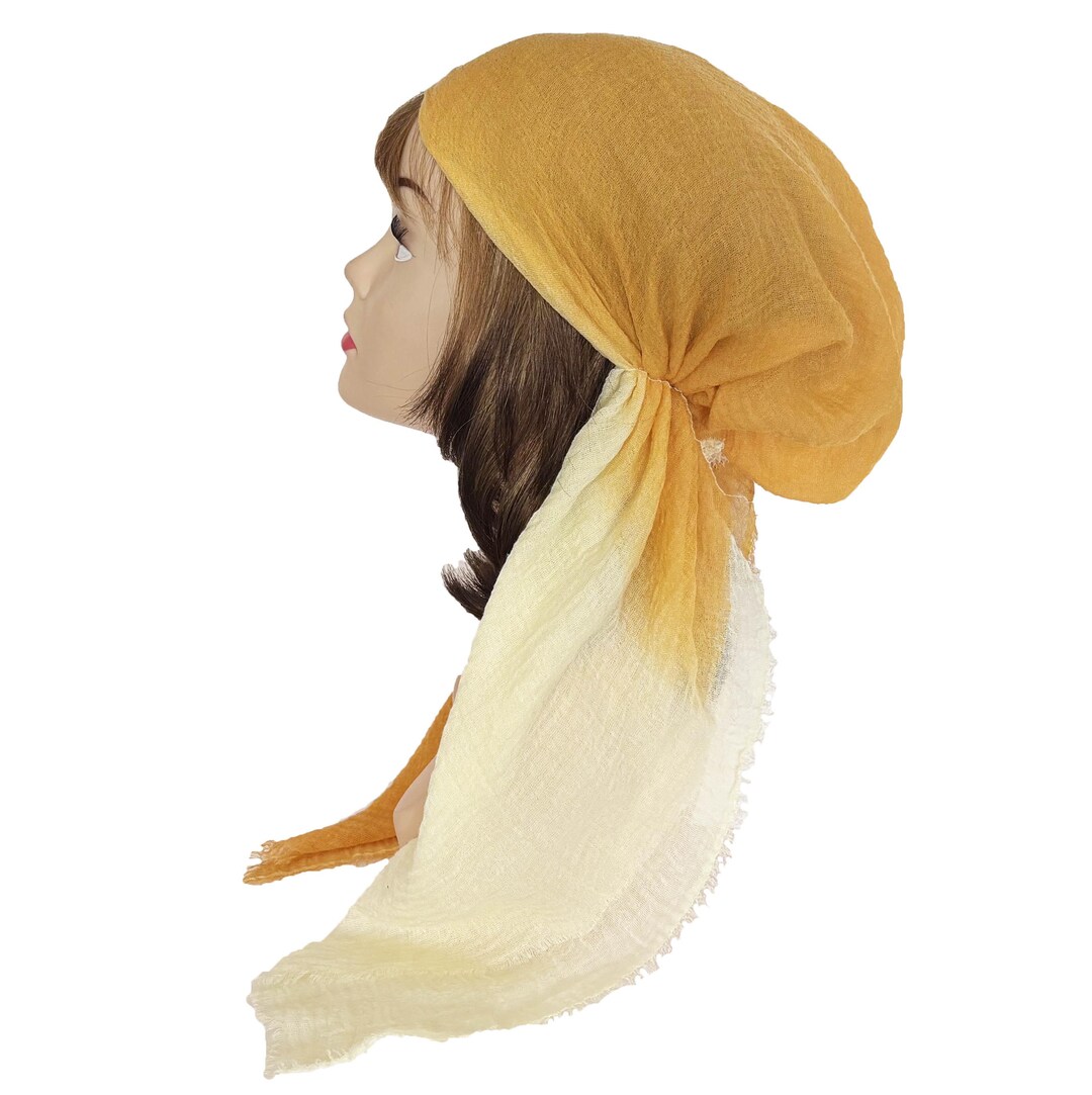 Long Tails Gauze Head Wrap Pre-tied Bandana Head Wrap for Cancer Hair ...