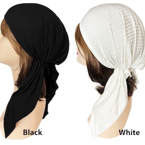 Ribbed Pre-tied Hair Wrap Head Scarf Head Cover Rayon Jersey Kopftuch ...