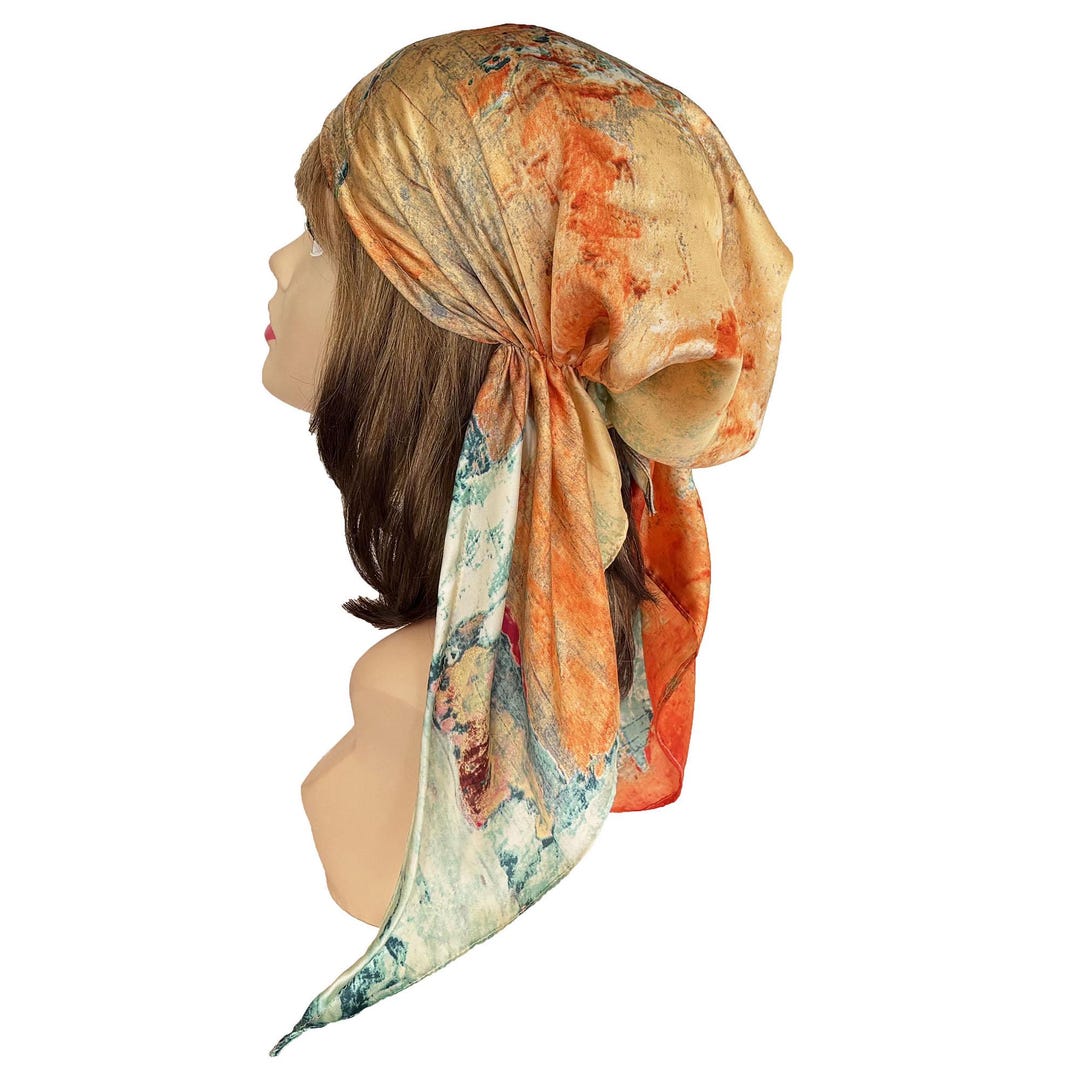 Silky Pre-tied Head Scarf - Stylish Multi Color Head Wrap - Multiple ...