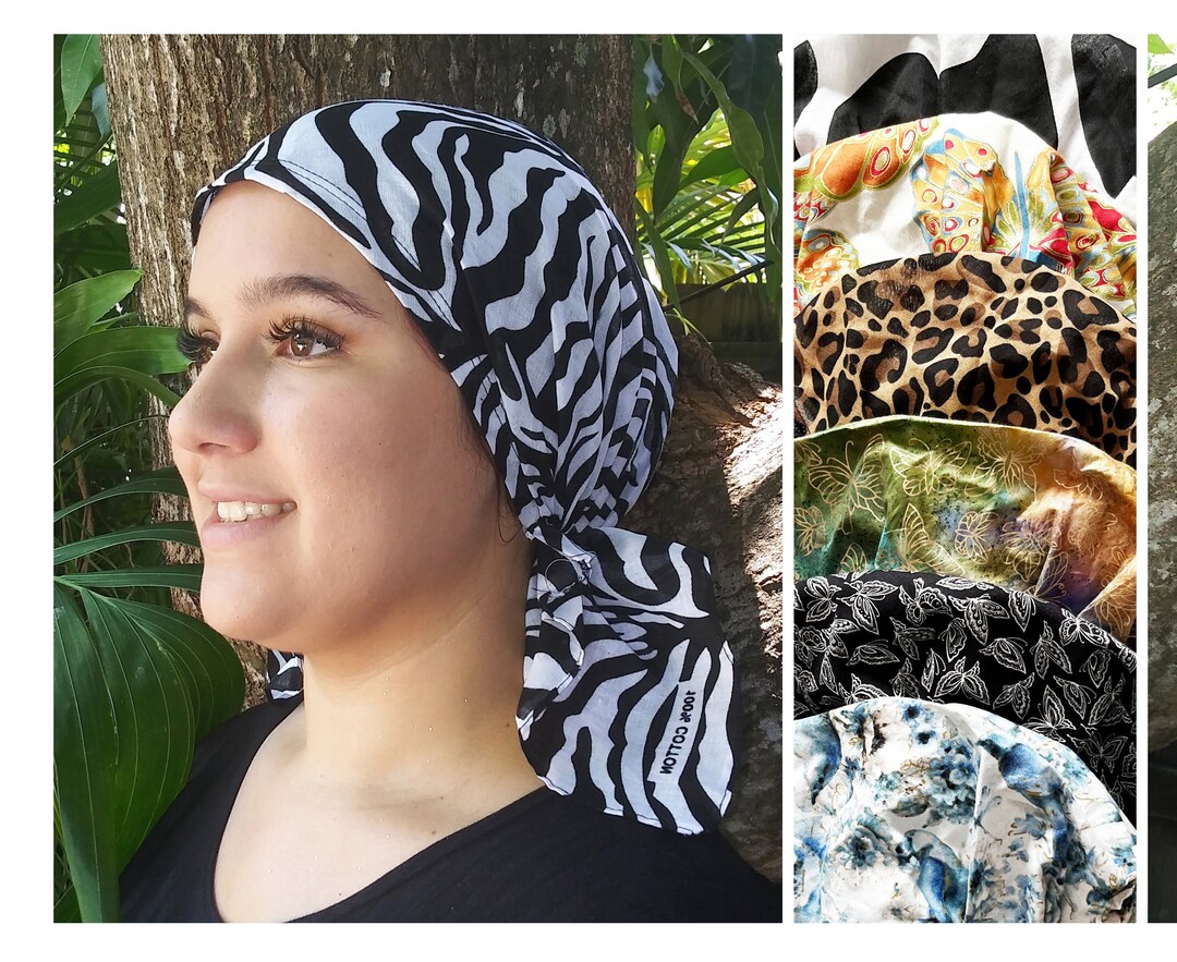100% Cotton Bandana Pre-tied Headcover Chemo Cap Doctors Nurses Head ...